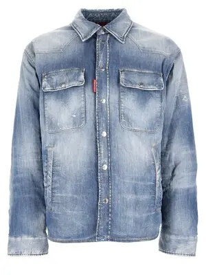 Dsquared2 Camicia In "medium Perfecto Puffy - Denim