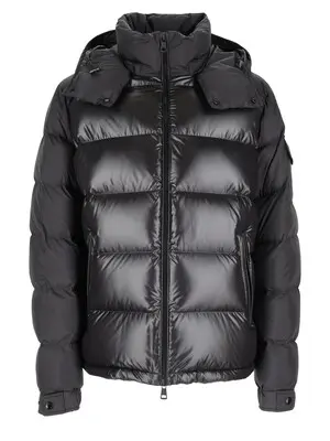 Moncler Giacca "maya" Con Cappuccio - Black