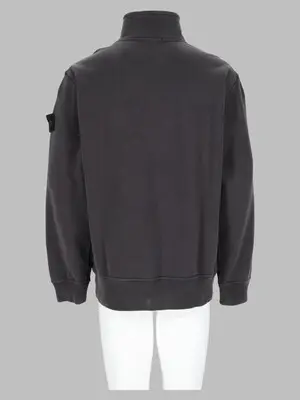 Stone Island Felpa Con Zip Corta E Patch Logo