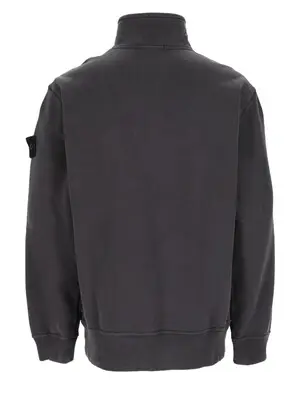 Stone Island Felpa Con Zip Corta E Patch Logo