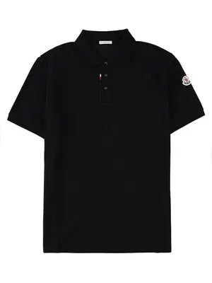 Moncler Polo In Cotone - Black