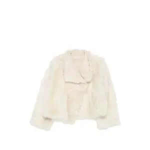 YVES SALOMON Neutrals Jackets Faux Fur & Shearling Jackets - Cream