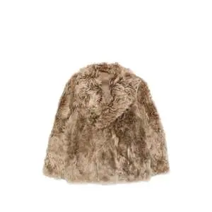 YVES SALOMON Neutrals Jackets Faux Fur & Shearling Jackets - Cream
