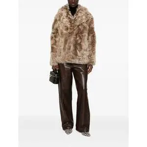 YVES SALOMON Neutrals Jackets Faux Fur & Shearling Jackets