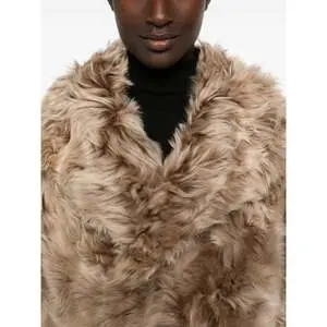 YVES SALOMON Neutrals Jackets Faux Fur & Shearling Jackets