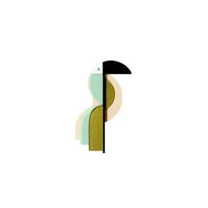 GISSA BICALHO Handmade Acrylic Brooch Toucan Pale - Green