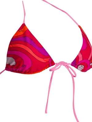 Emilio Pucci Triangle Cup Marble Printed Bikini Top