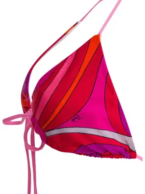 Emilio Pucci Triangle Cup Marble Printed Bikini Top