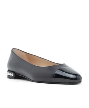 STUART WEITZMAN Pearl-embellished Ballerina Shoes