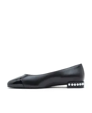 STUART WEITZMAN Pearl-embellished Ballerina Shoes