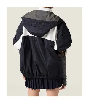 Miu Miu Technical Poplin Hoodie Jacket