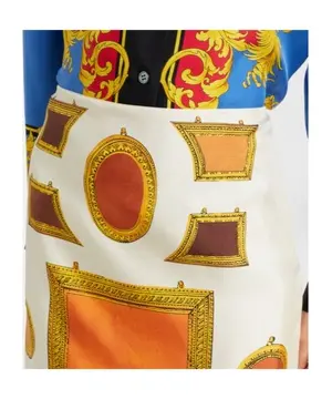 Versace Printed Silk Twill Pencil Skirt