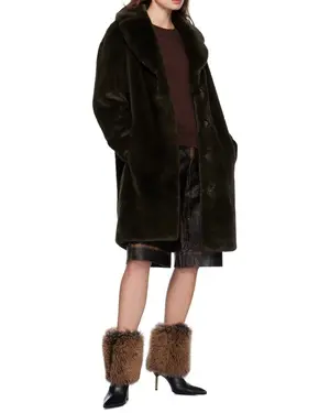 STAND STUDIO Camille Faux Fur Teddy Coat