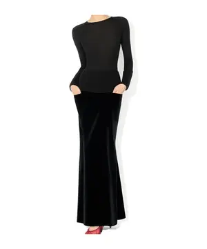Alaïa Cotton Velvet Column Skirt