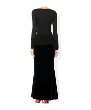 Alaïa Cotton Velvet Column Skirt