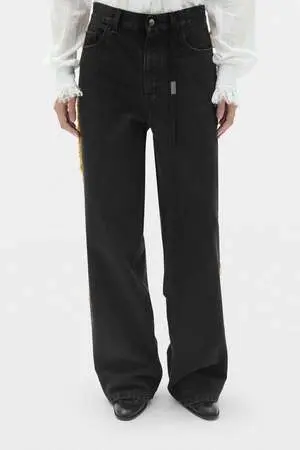 ANN DEMEULEMEESTER Annela 5-pockets Straight Leg Loose Trousers With Side Bands