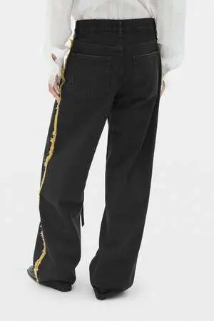 ANN DEMEULEMEESTER Annela 5-pockets Straight Leg Loose Trousers With Side Bands