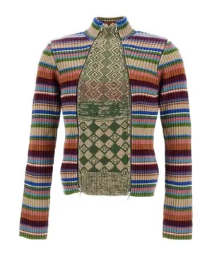 Dries Van Noten Ribbed Cardigan - Multi-color