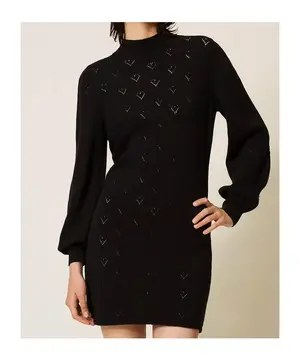 TWINSET Mockneck Knit Mini Dress