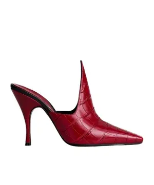 Alaïa Mules In Crocodile Embossed Calfskin