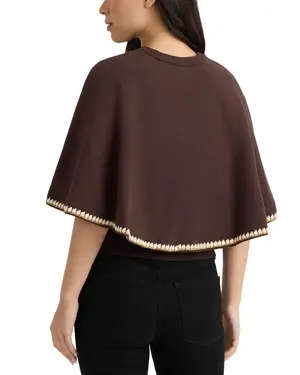 Hunter Cape Sleeve Knit Sweater Top