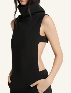 COURREGES High-neck Crepe Dress