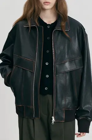 DUNST Long-sleeve Leather Jacket