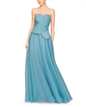 Theia Lyon Structured Bodice Gown