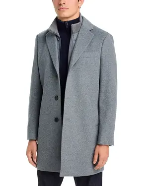 Cardinal Of Canada Leclaire Wool Blend Top Coat Light Grey
