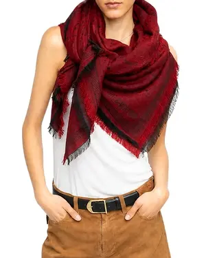 Zadig&Voltaire Glenn Monogram Jacquard Scarf - Power