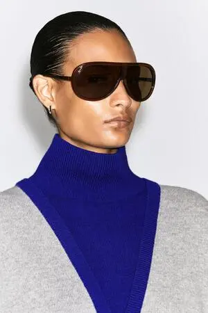 Cos Layered Mock-neck Merino Wool Sweater - Gray