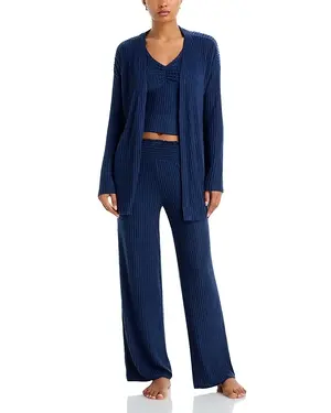 Honeydew Intimates Dream Cloud Cardigan, Tank Top & Pants Pajama Set - Midnight