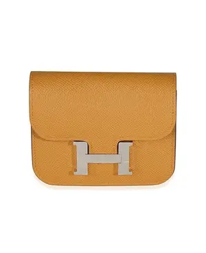 Hermès Constance Slim Wallet Leather Wallet Brown