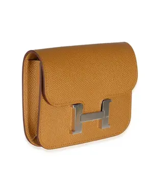 Hermès Constance Slim Wallet Leather Wallet - Brown