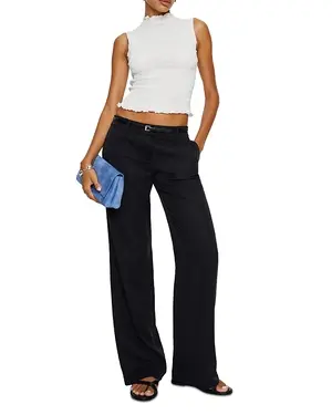 REFORMATION Gisele Low Rise Pants - Black