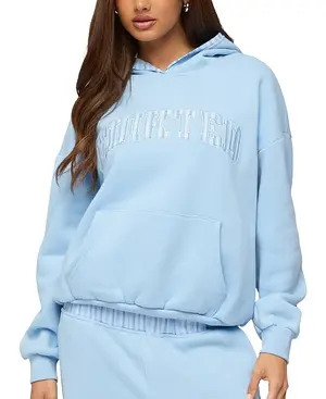 EDIKTED Core Stripey Oversized Hoodie - Blue