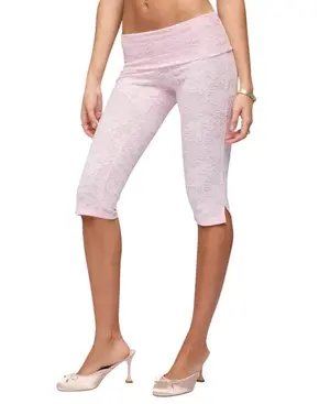 EDIKTED Talisa Foldover Lace Capri Leggings