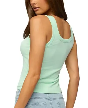 EDIKTED Star Rhinestone Ribbed Tank Top
