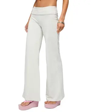 EDIKTED Wknd Sequin Foldover Pants