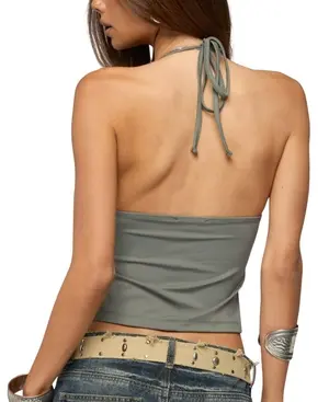 EDIKTED Ramone Mixed Stud Halter Top