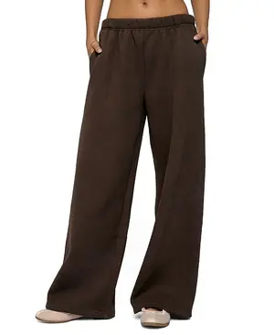 EDIKTED Glow Rhinestone Sweatpants - Brown
