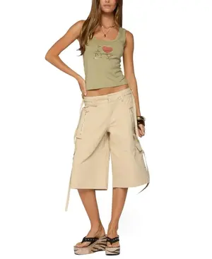 EDIKTED Avelisse Cotton Cargo Bermuda Shorts