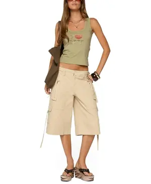 EDIKTED Avelisse Cotton Cargo Bermuda Shorts