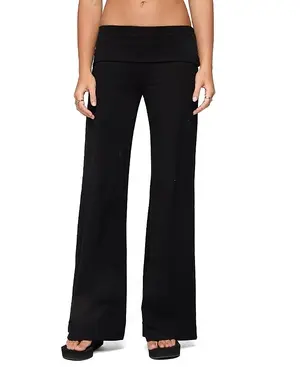 EDIKTED Angel Energy Sequin Foldover Pants - Black