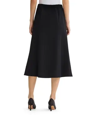 Ming Wang A Line Stretch Deco Crepe Maxi Skirt