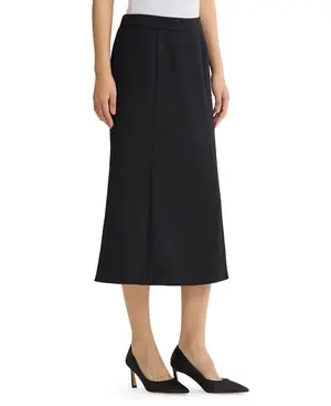 Ming Wang A Line Stretch Deco Crepe Maxi Skirt