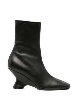 Dries Van Noten Leather Heeled Ankle Boots - Black