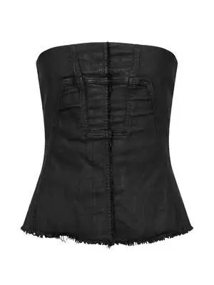 Rick Owens Waxed-finish Bustier Top - Black