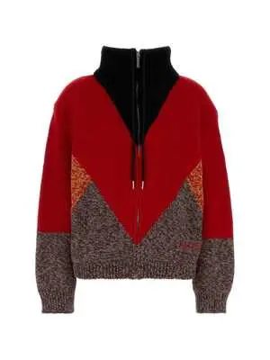 Marni Wool And Cashmere Jacket With M Detail - Red