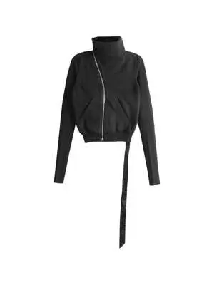 Rick Owens Mountain Sweat Asymmetric Zip Sweatshirt - Black